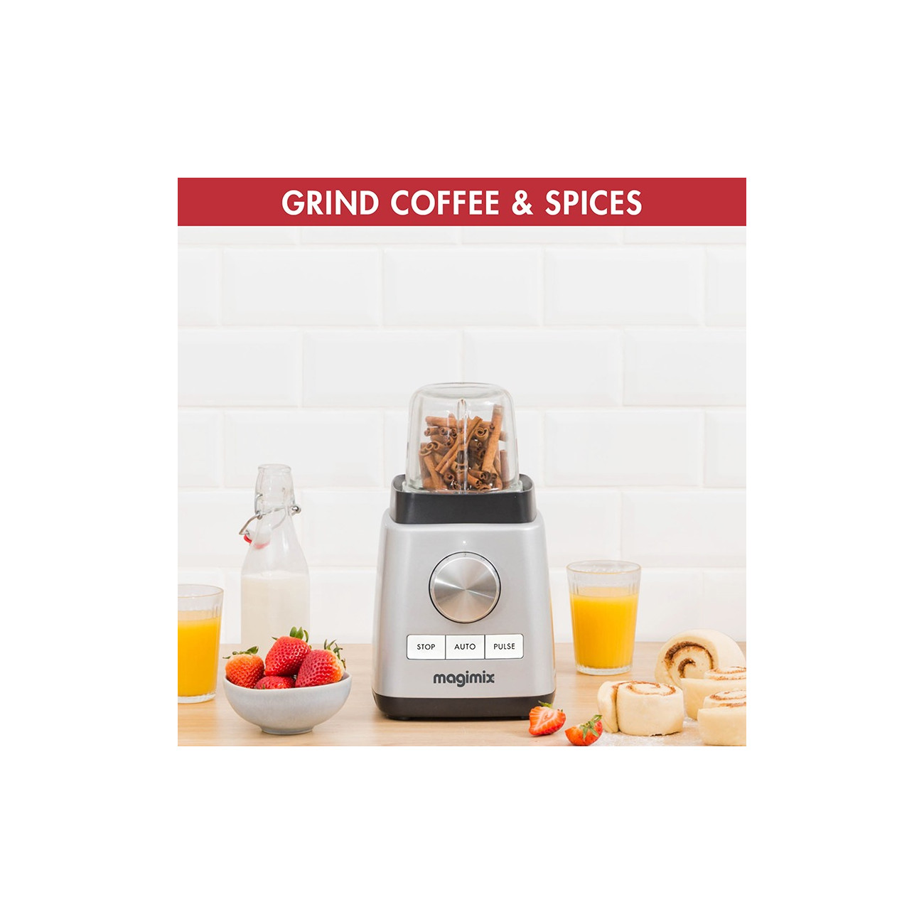 Magimix Blender Power 3 Premium - Glass Jug - Blend & Go with BlendCups ...